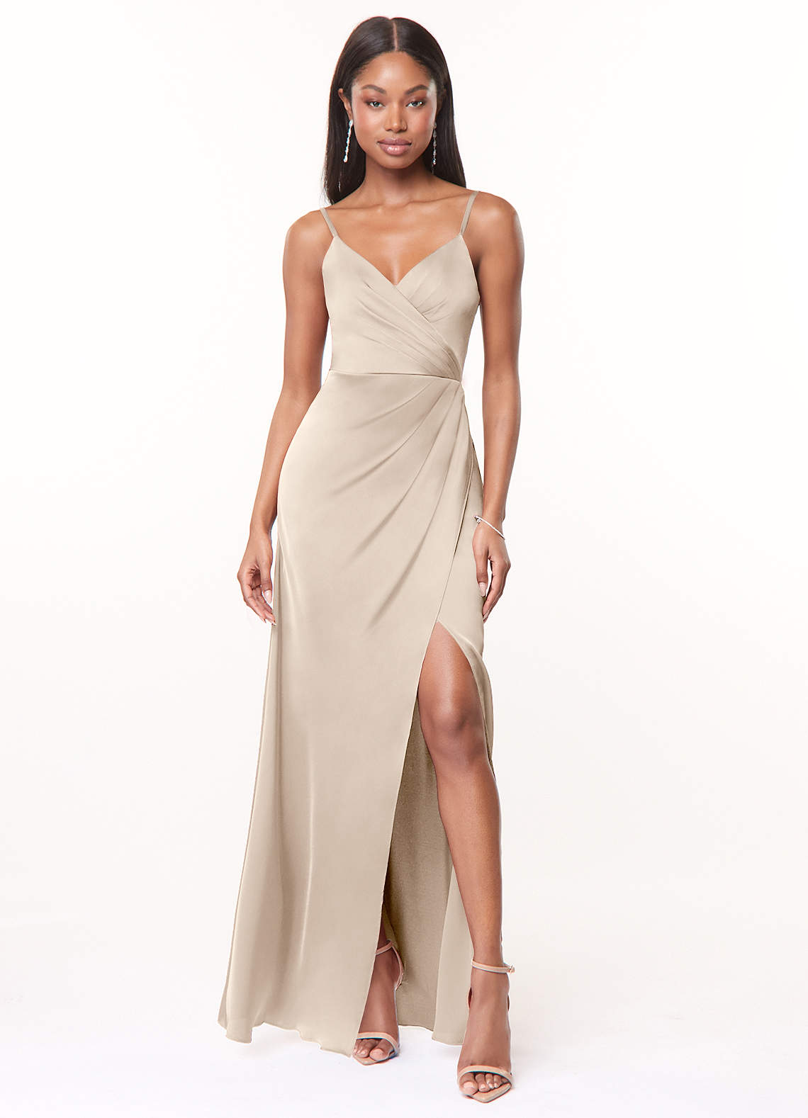 Frost Azazie Maci Stretch Satin Dress Bridesmaid Dresses | Azazie