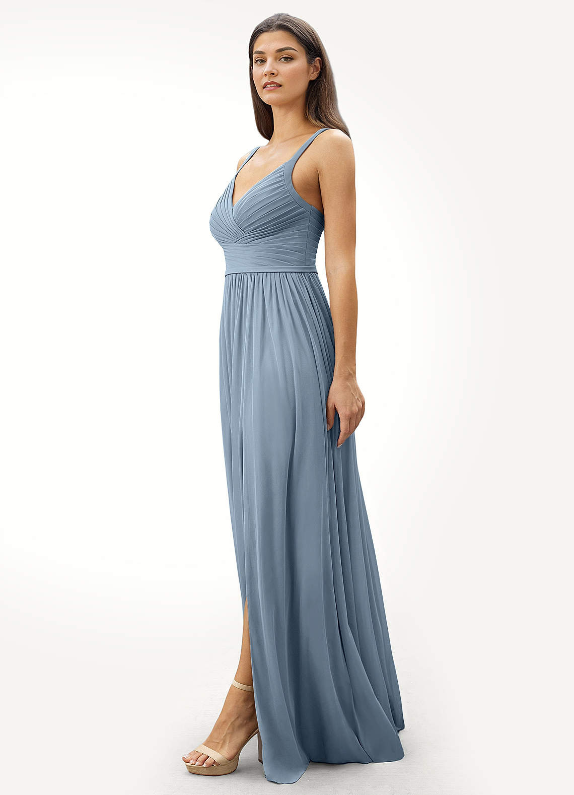 Azazie Chanel Dusty Blue Bridesmaid Dresses | Azazie