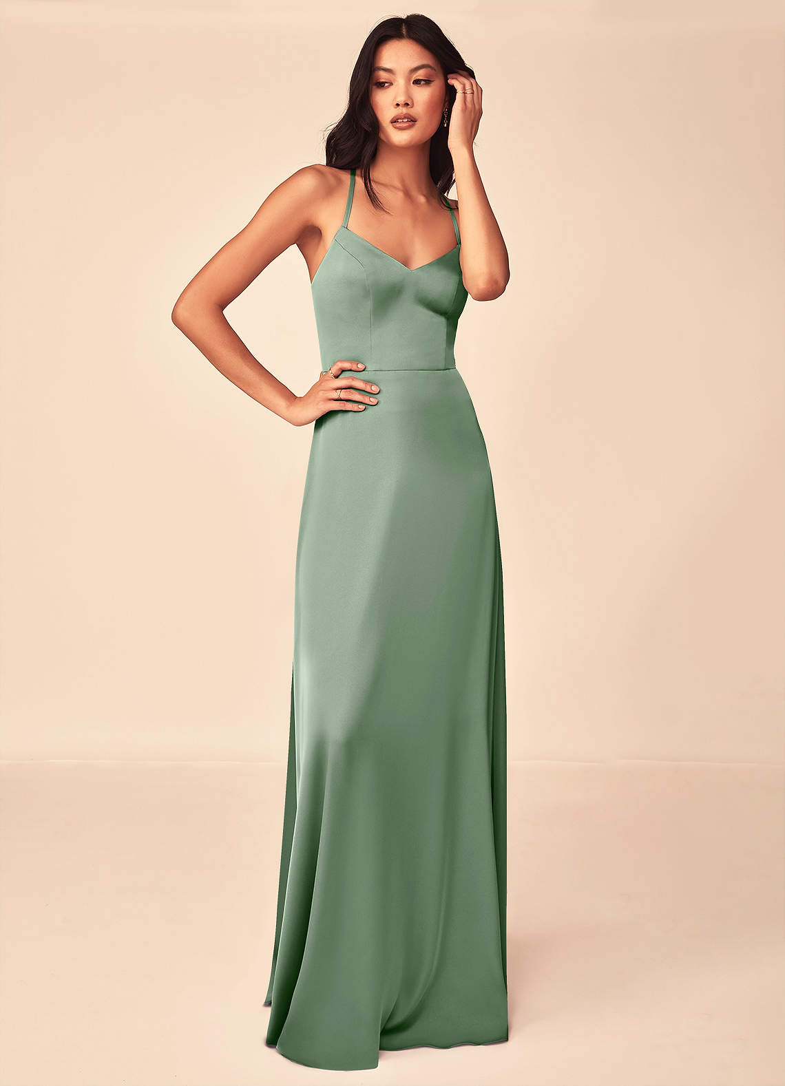 Matcha Azazie Mei Stretch Satin Dress Bridesmaid Dresses | Azazie