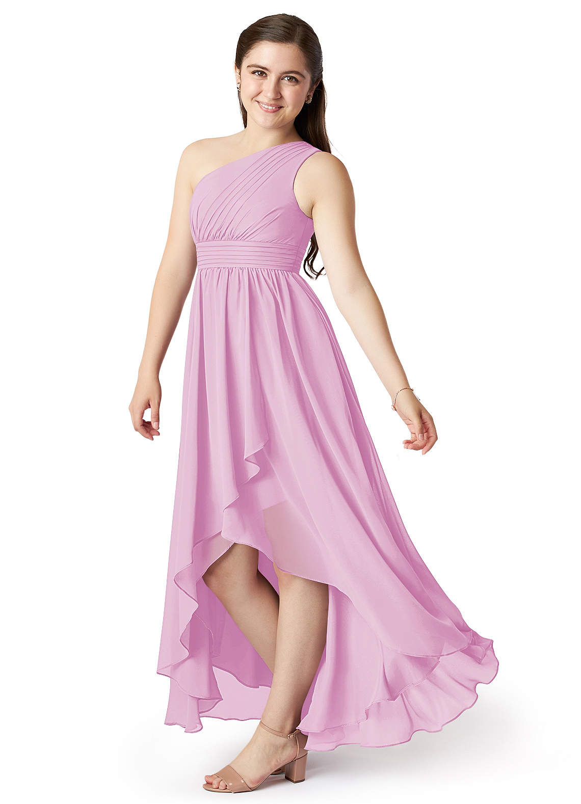 Candy Pink Azazie Mathilda JBD Junior Bridesmaid Dresses | Azazie
