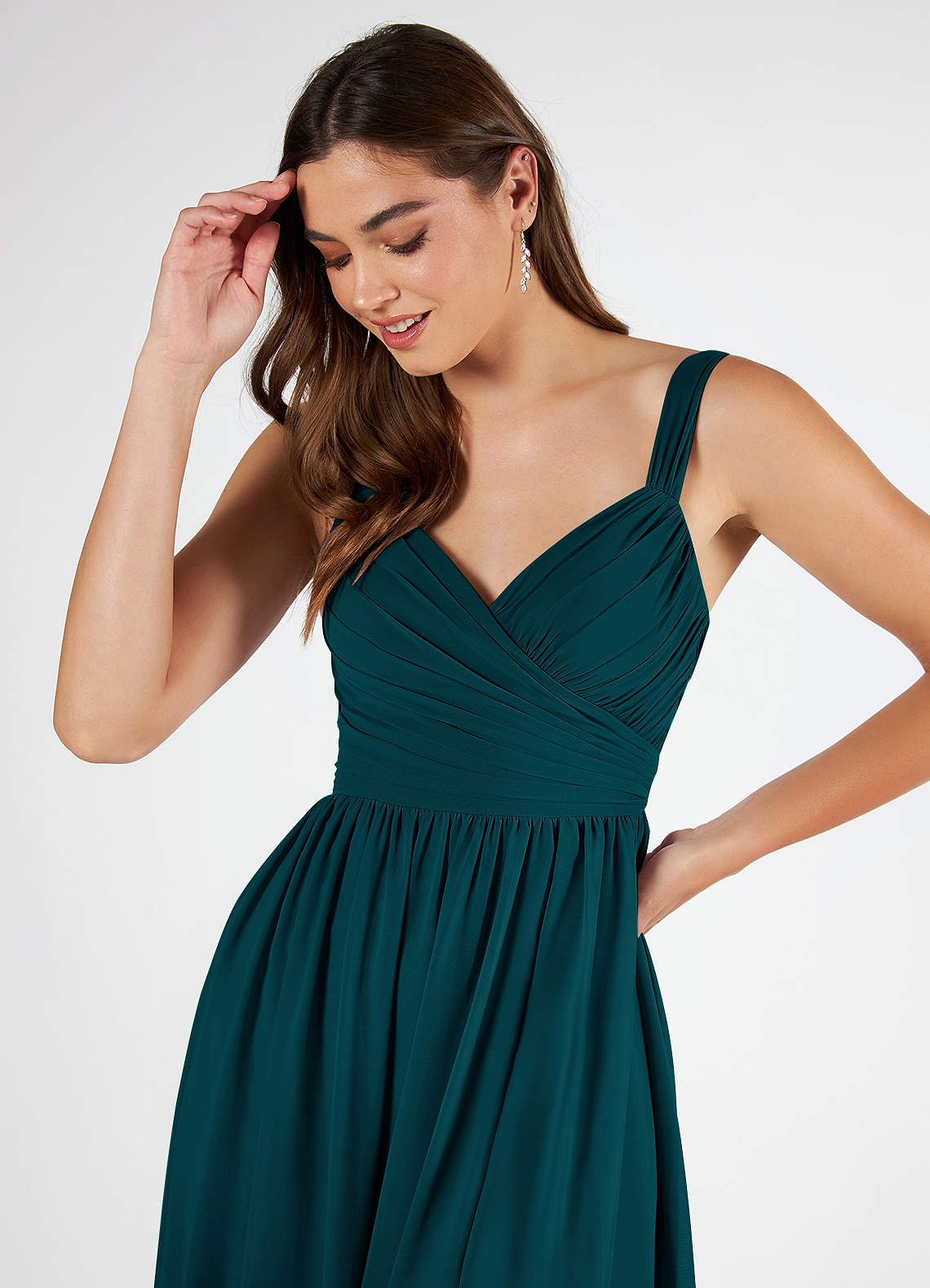 Pine Azazie Aziza Bridesmaid Dresses | Azazie