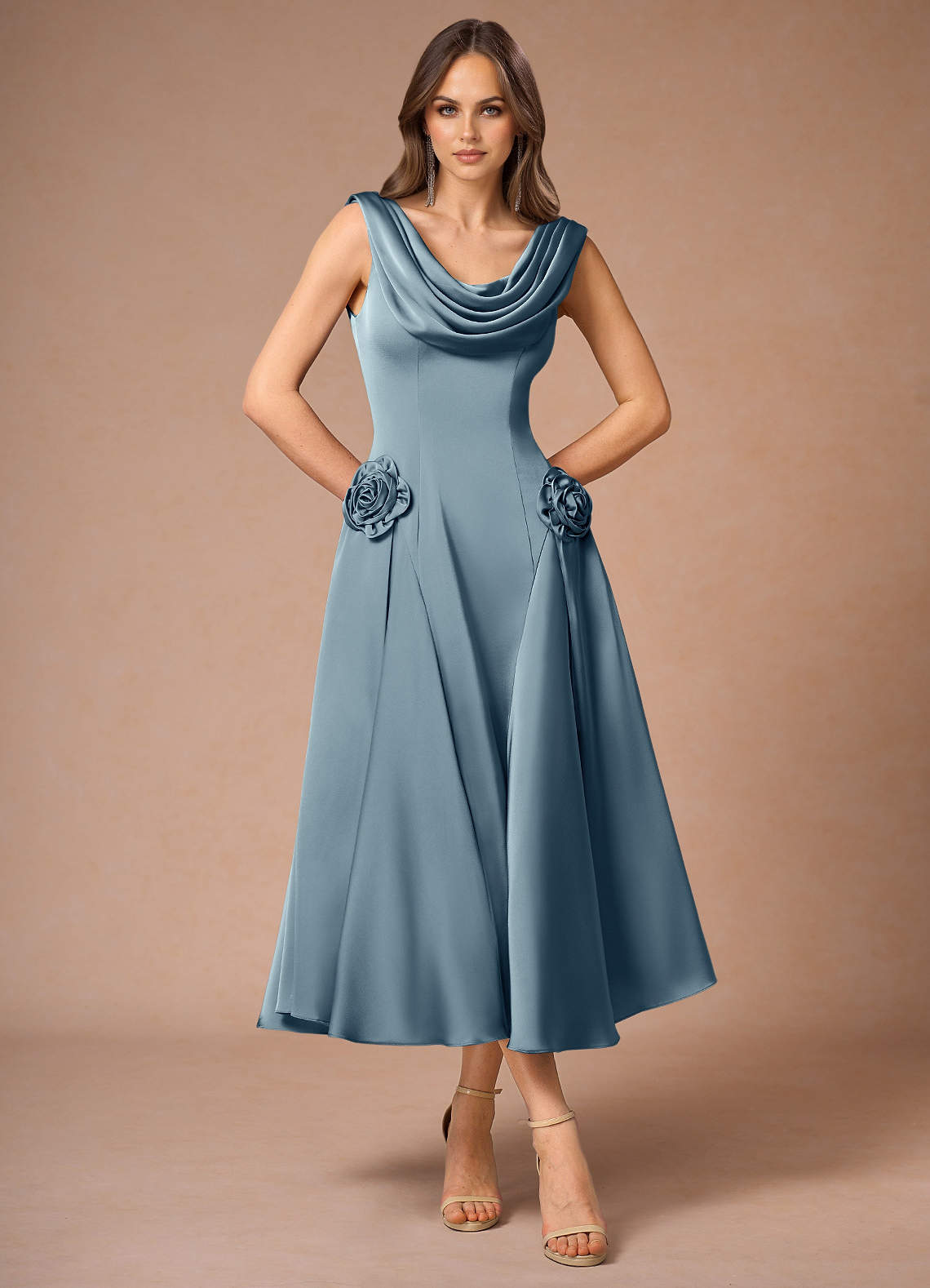 Iverine Powder Blue Midi Dress | Azazie