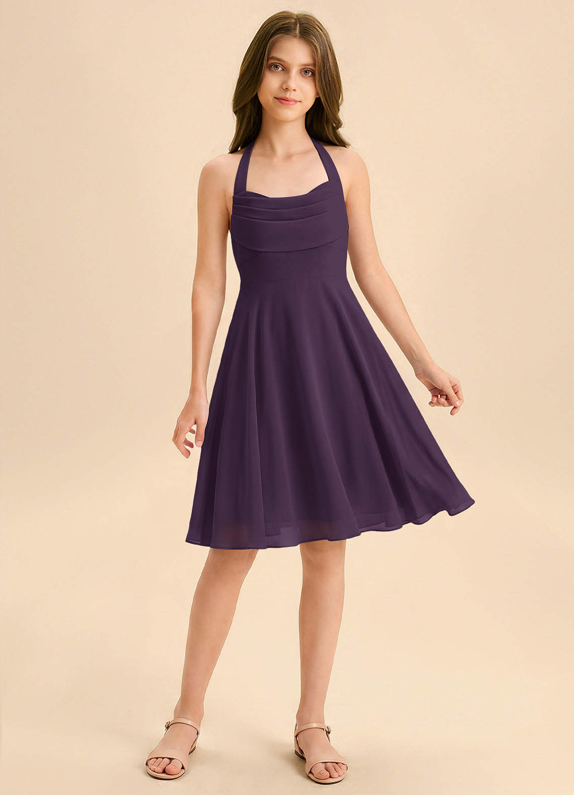 Azazie Kady Junior Bridesmaid Dress in Plum | Azazie