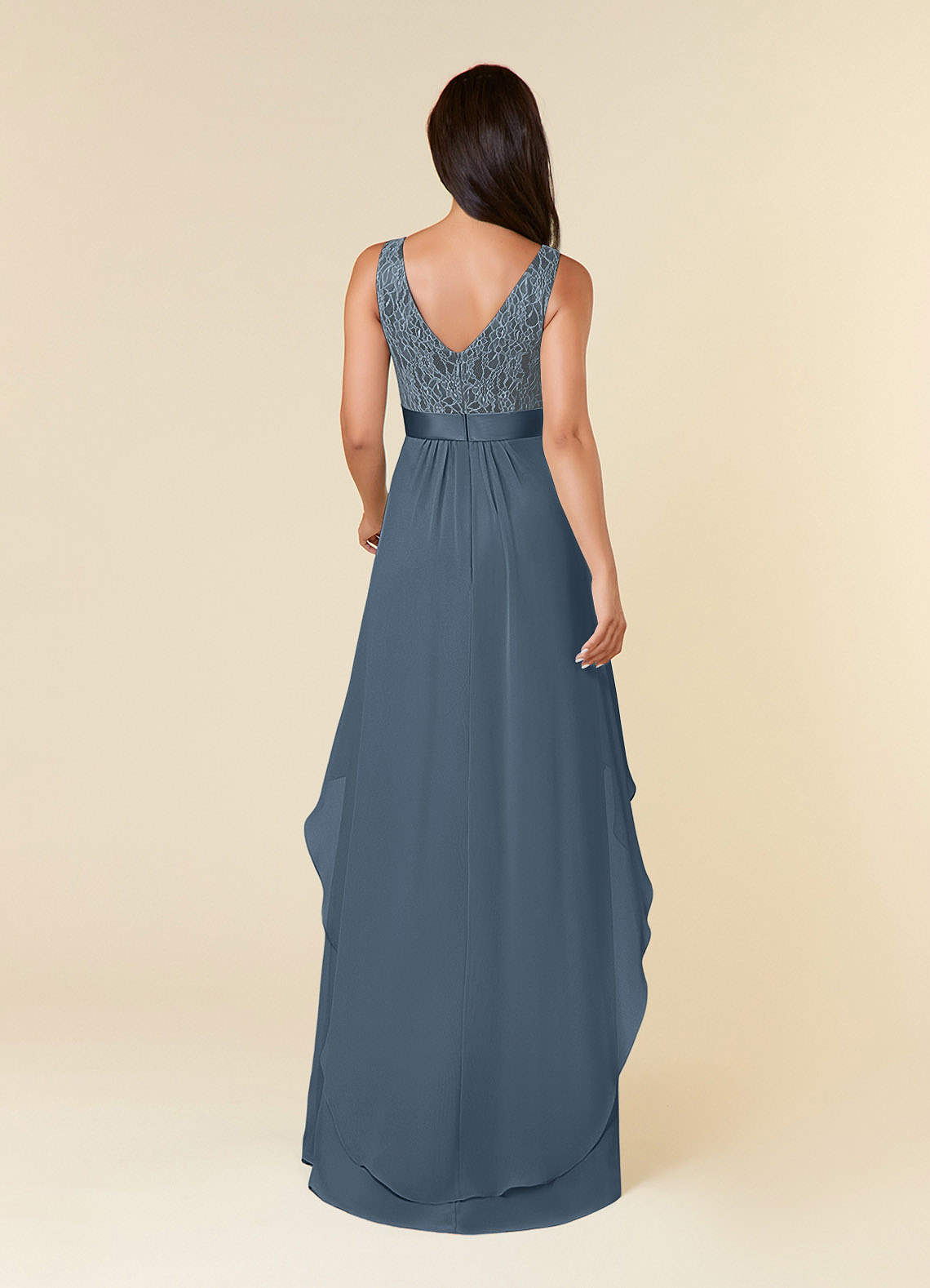 Azazie Xella Neptune A-Line Lace Chiffon Dress | Azazie