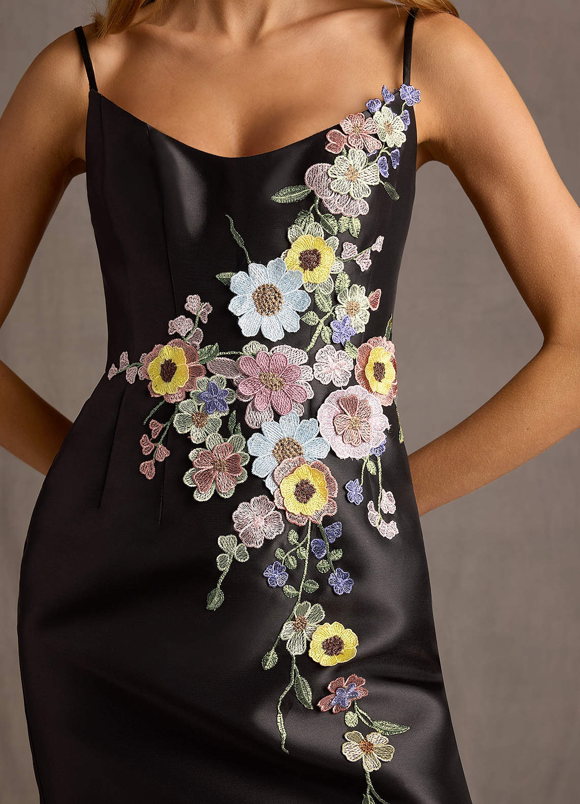 Bria Black and Multi Floral Mini Dress Atelier Dresses | Azazie