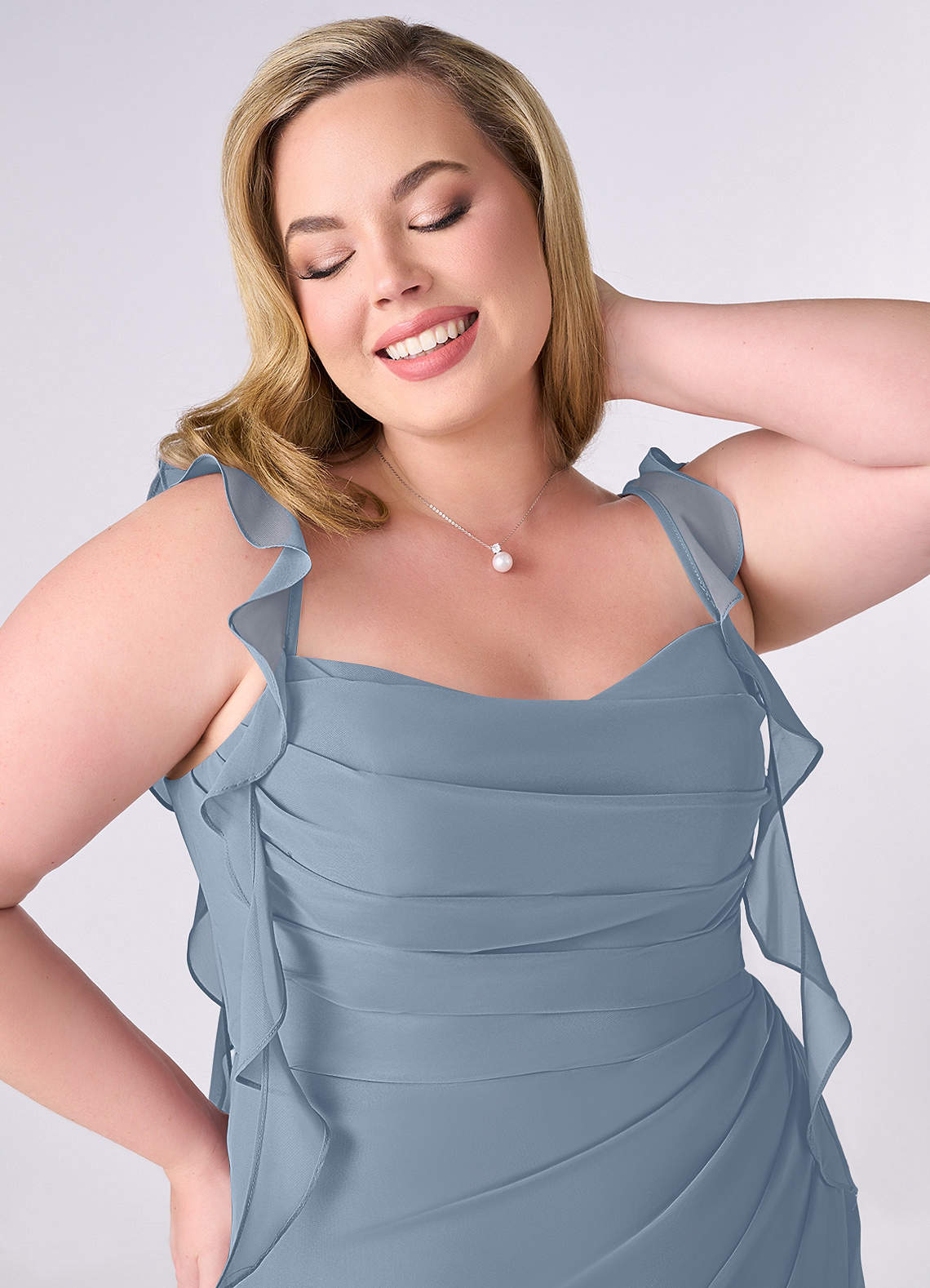 Barbie™ AZAZIE 1002 Dusty Blue Bridesmaid Dresses | Azazie