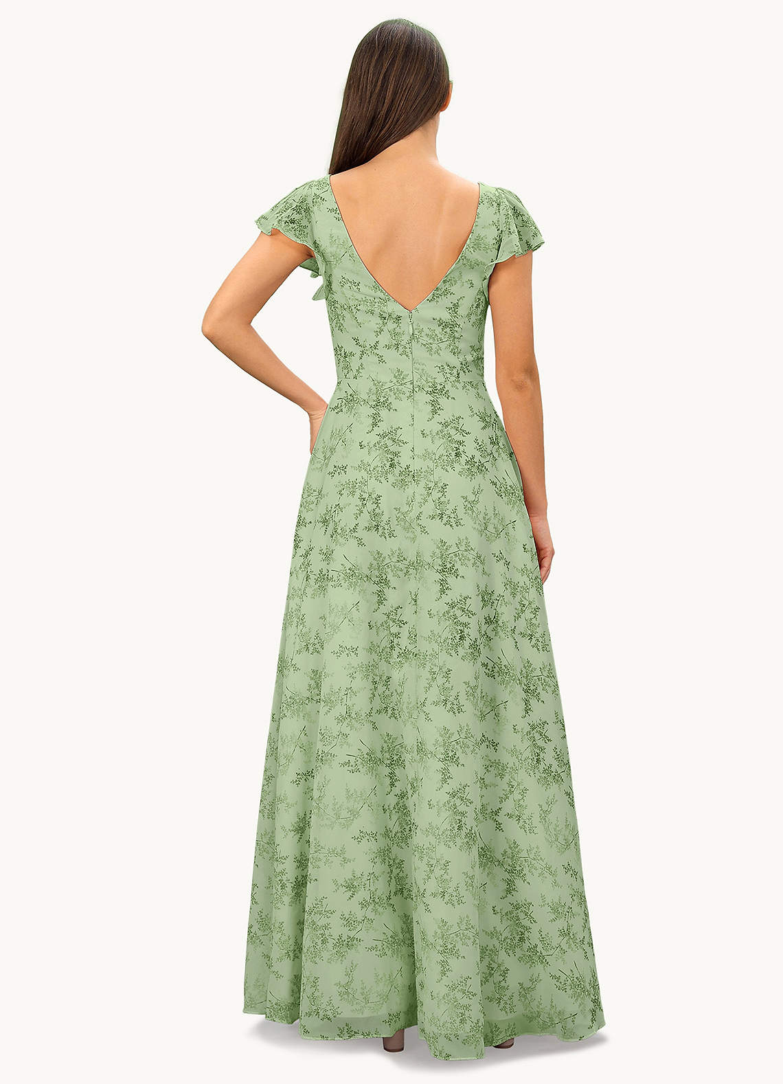 Azazie Omari Green Fern Floral Bridesmaid Dresses | Azazie