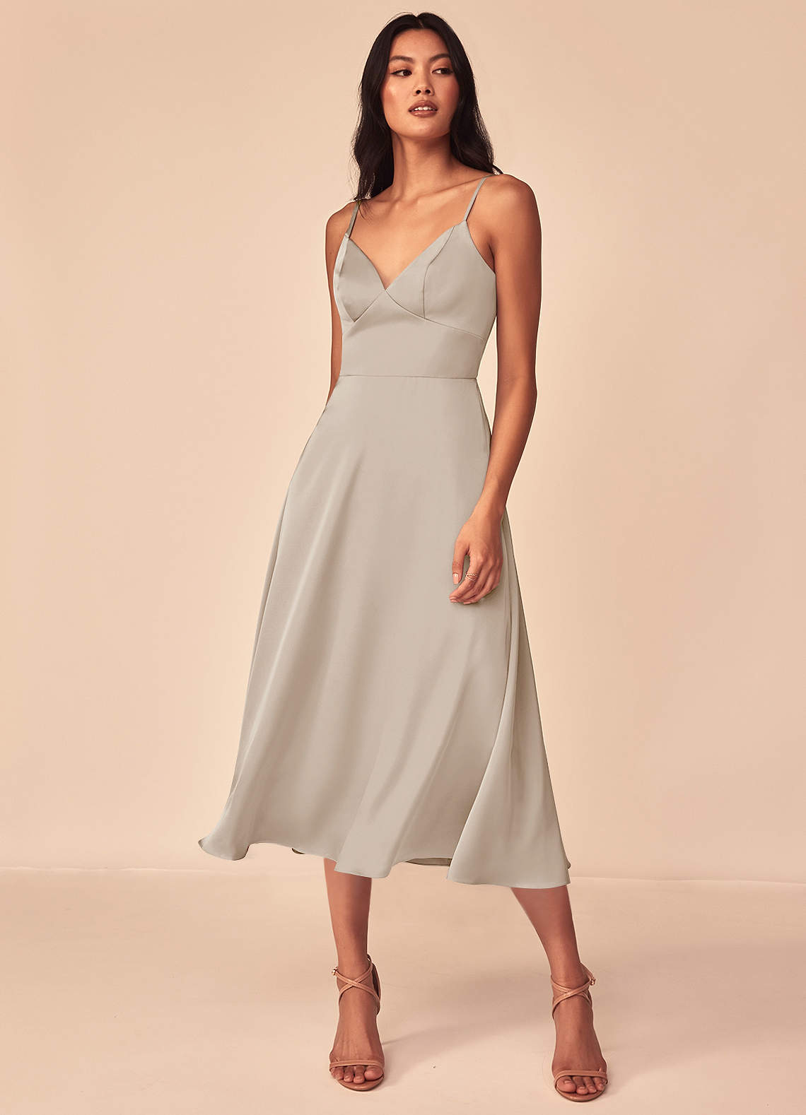 Frost Azazie Dottie Stretch Satin Dress Bridesmaid Dresses | Azazie
