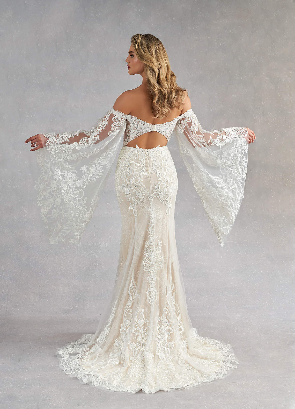 Azazie Memphis Diamond White Champagne Mermaid V-Neck Sequins Lace ...