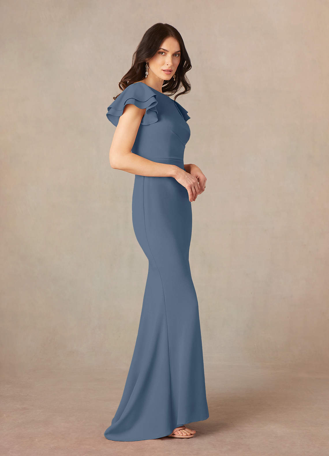 Azazie Peppermint Twilight Mermaid Scoop Ruched Stretch Crepe Dress ...