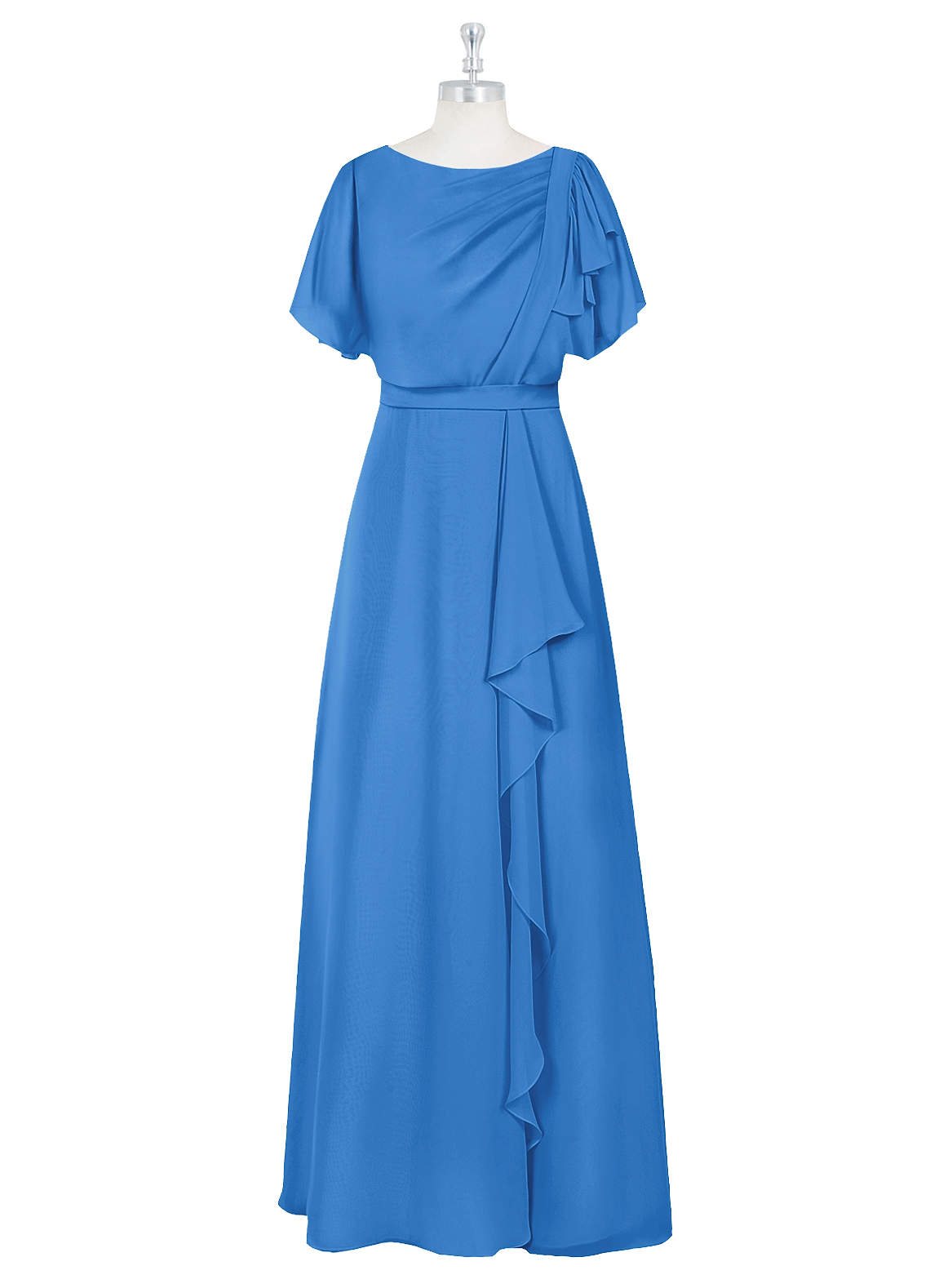 Azazie Aaliyah Blue Jay Modest Bridesmaid Dresses | Azazie