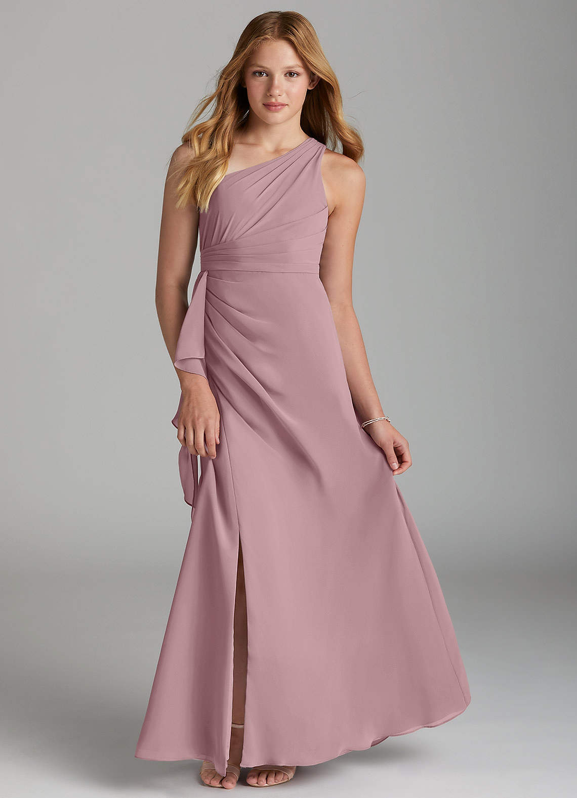 Azazie Maive Junior Bridesmaid Dress in Dusty Rose | Azazie
