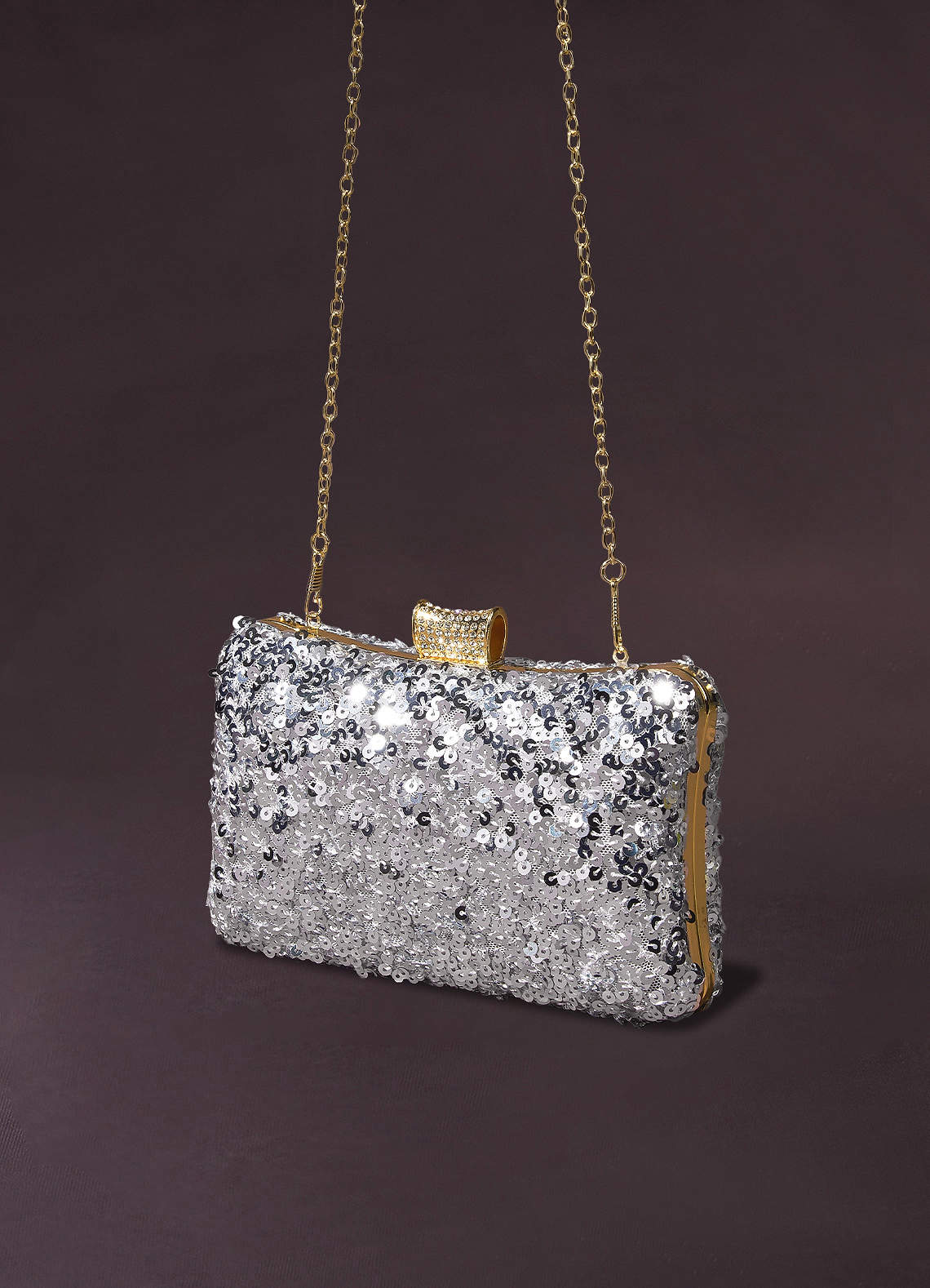 Silver Silver Sequin Handbag Bags | Azazie