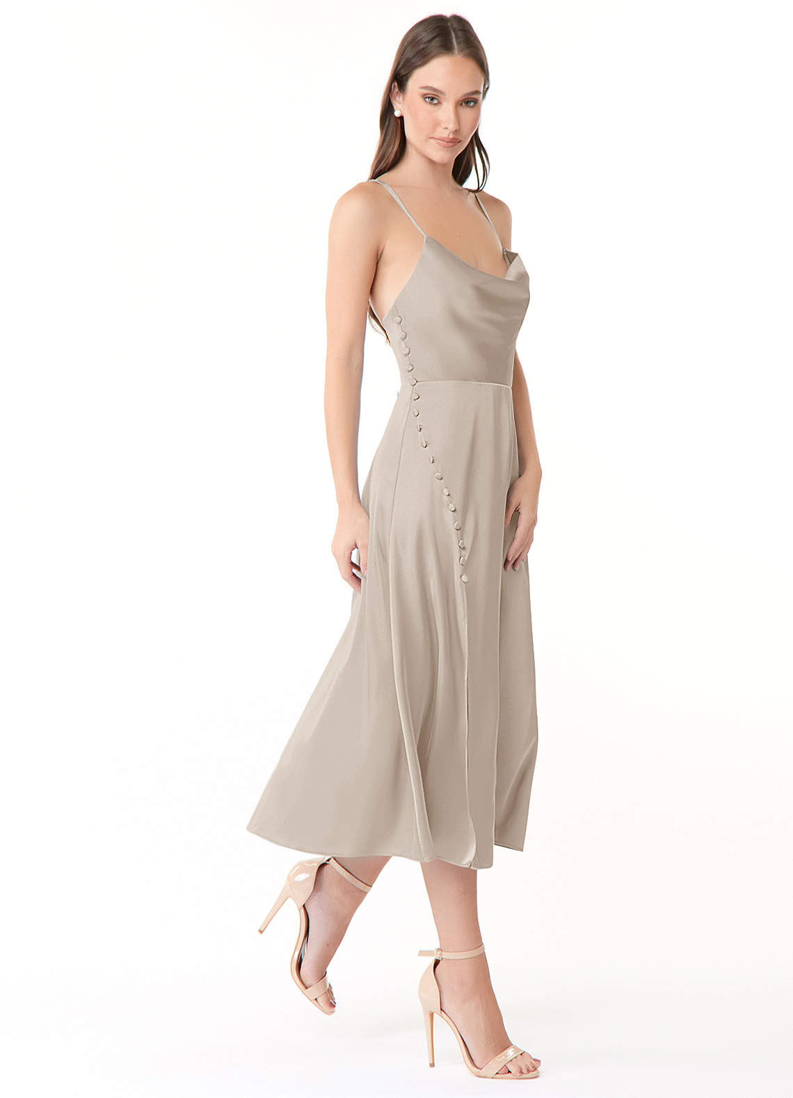 Frost Azazie Ceci Stretch Satin Dress Bridesmaid Dresses | Azazie