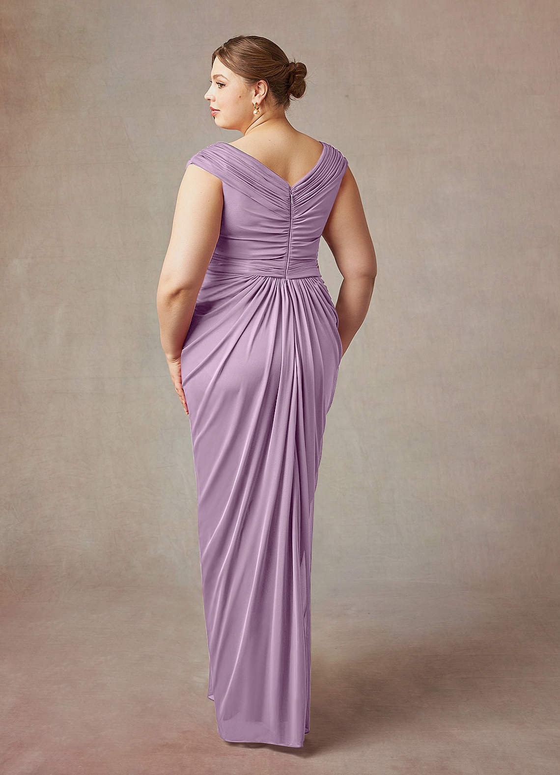 Wisteria Azazie Lisolette Wisteria Sheath Pleated Mesh Dress | Azazie