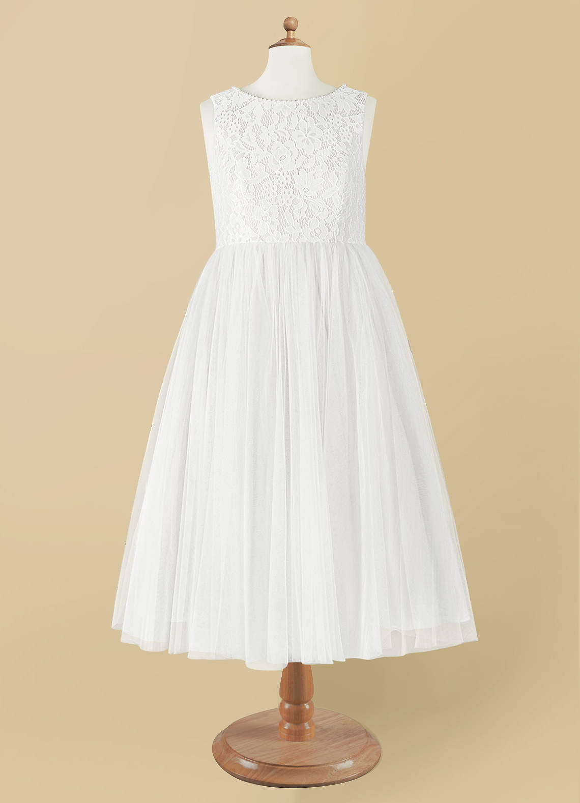 Azazie Sharlie Diamond White A-Line Lace Tulle Dress | Azazie