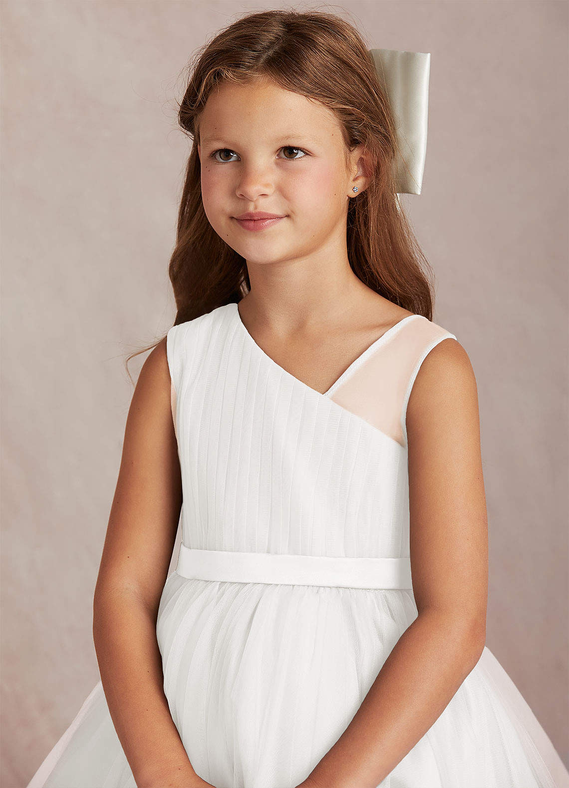 Azazie Lottie Ivory A-Line One Shoulder Satin Dress | Azazie