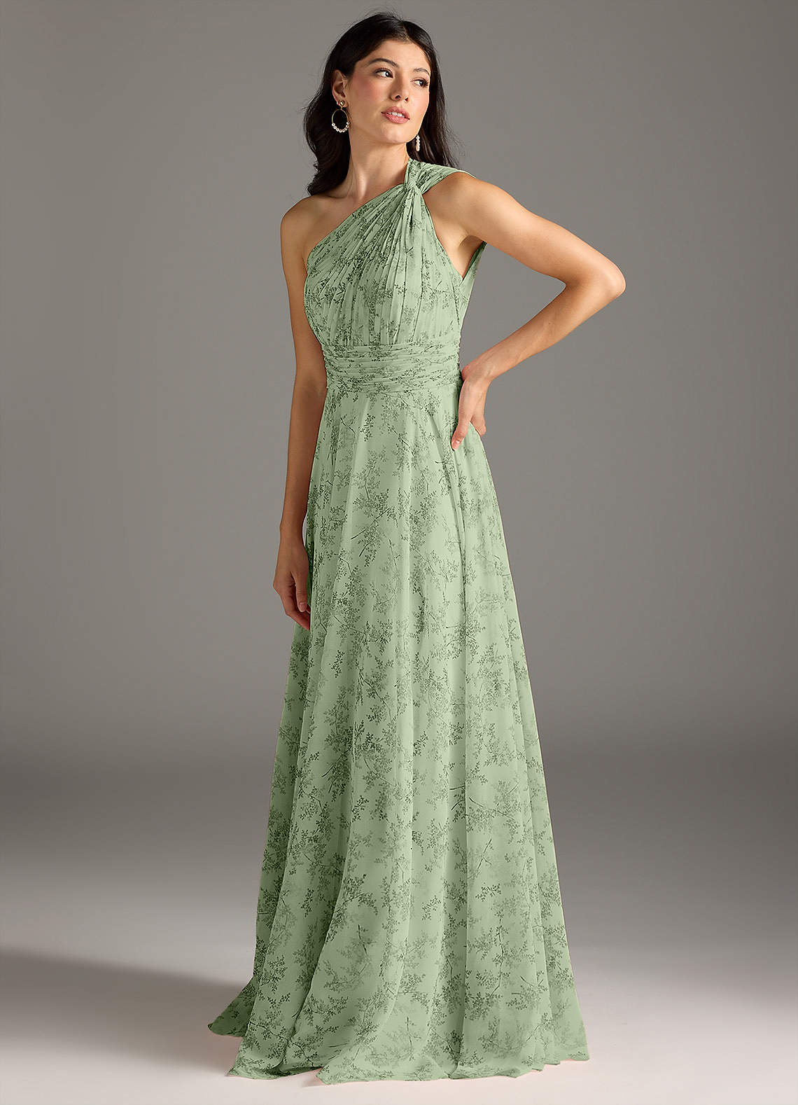 Azazie Charlize Green Fern Floral Bridesmaid Dresses | Azazie UK