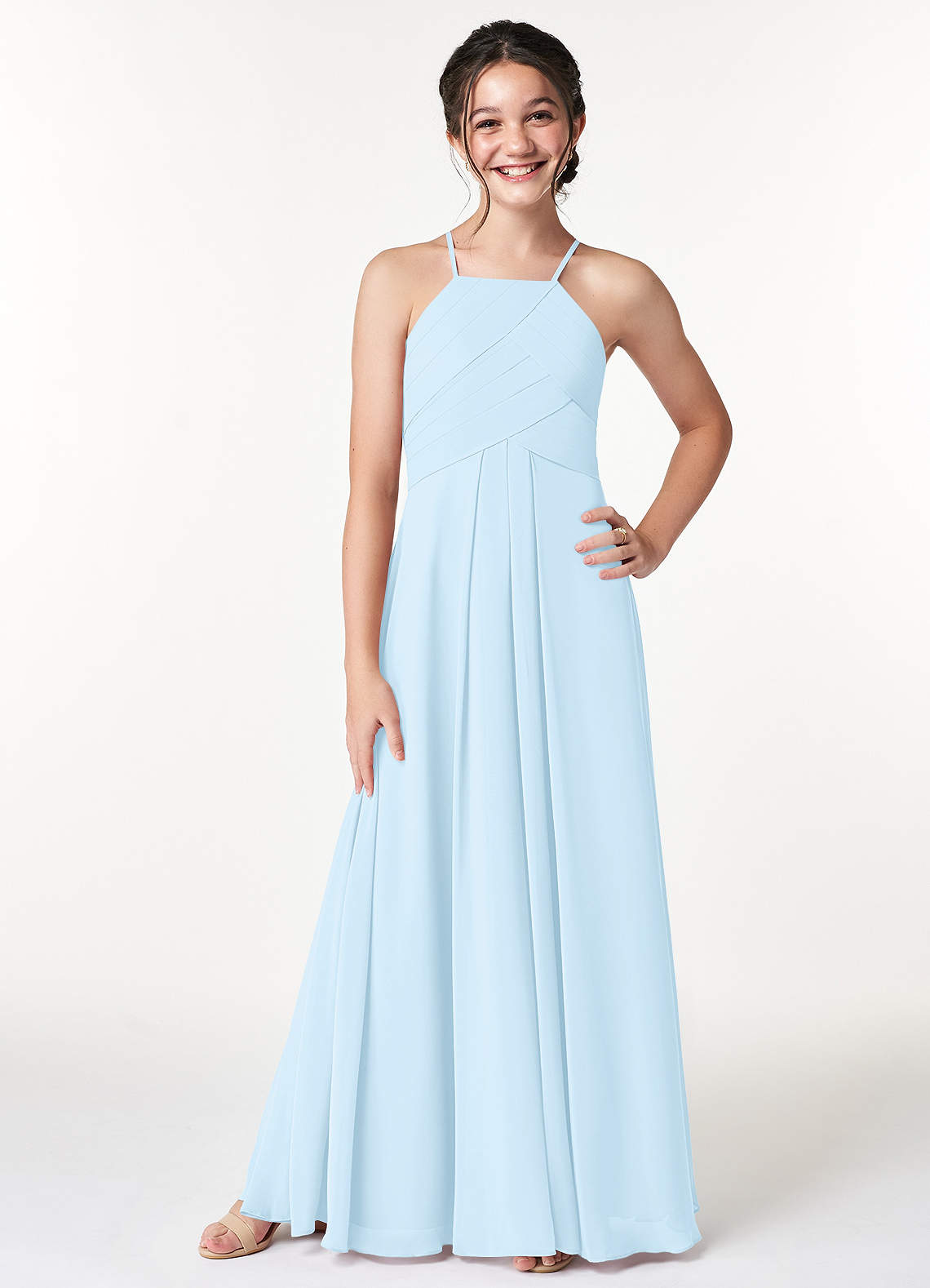 Azazie Ginger Junior Bridesmaid Dress in Sky Blue | Azazie