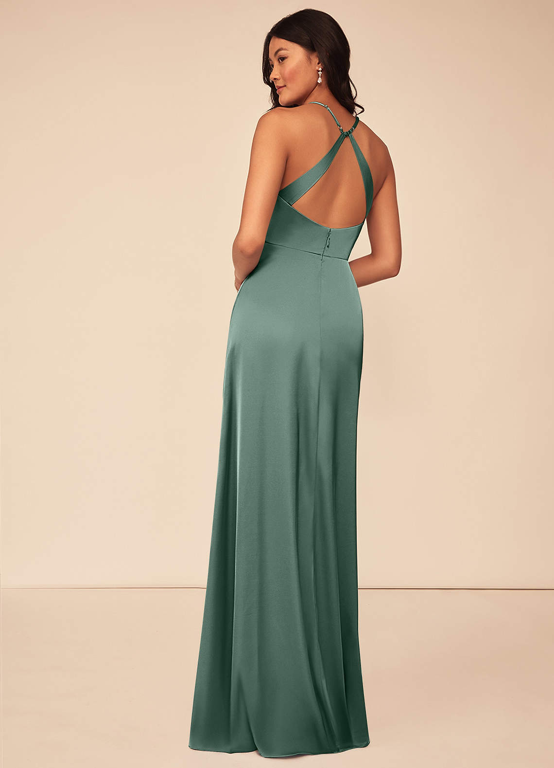 Eucalyptus Azazie Geanna Stretch Satin Dress Bridesmaid Dresses | Azazie