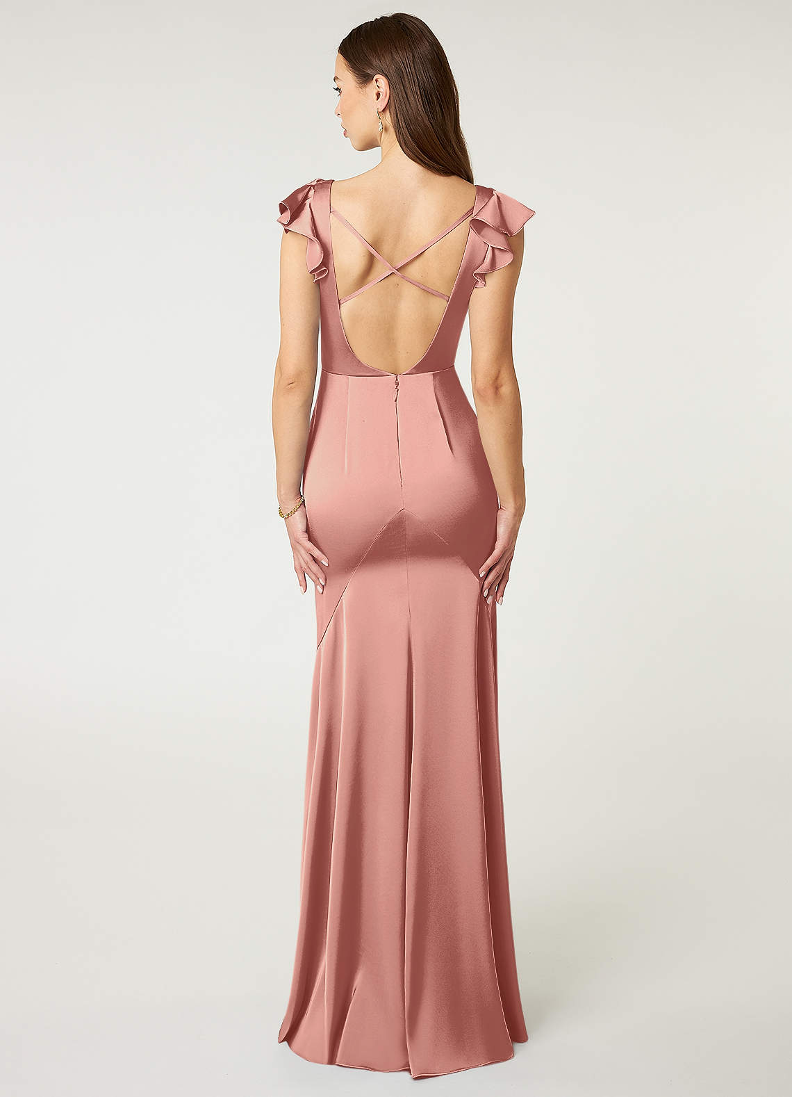 Azazie Vero Stretch Satin Dress Rosette Bridesmaid Dresses | Azazie