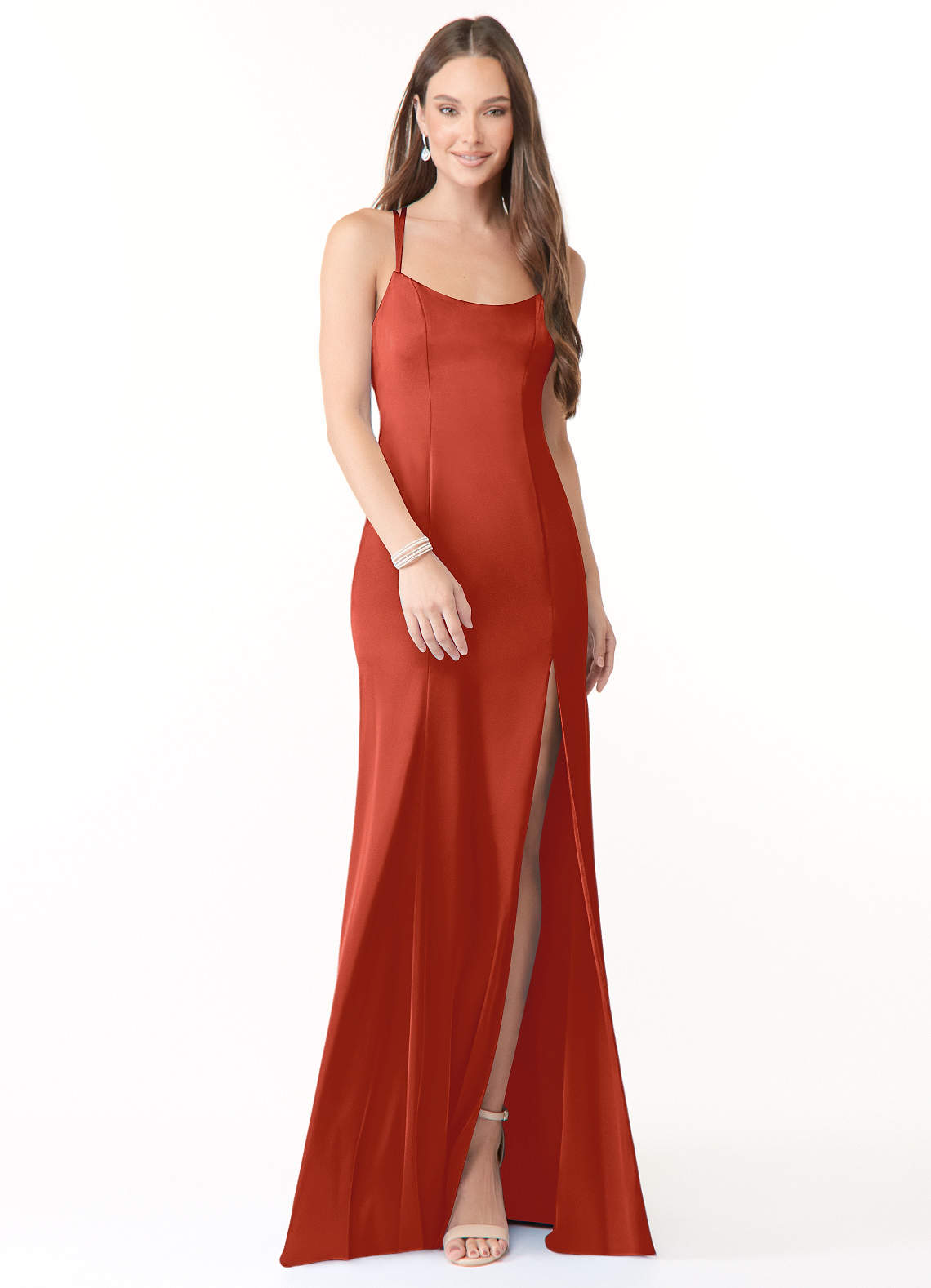 Rust Azazie Visela Bridesmaid Dresses | Azazie
