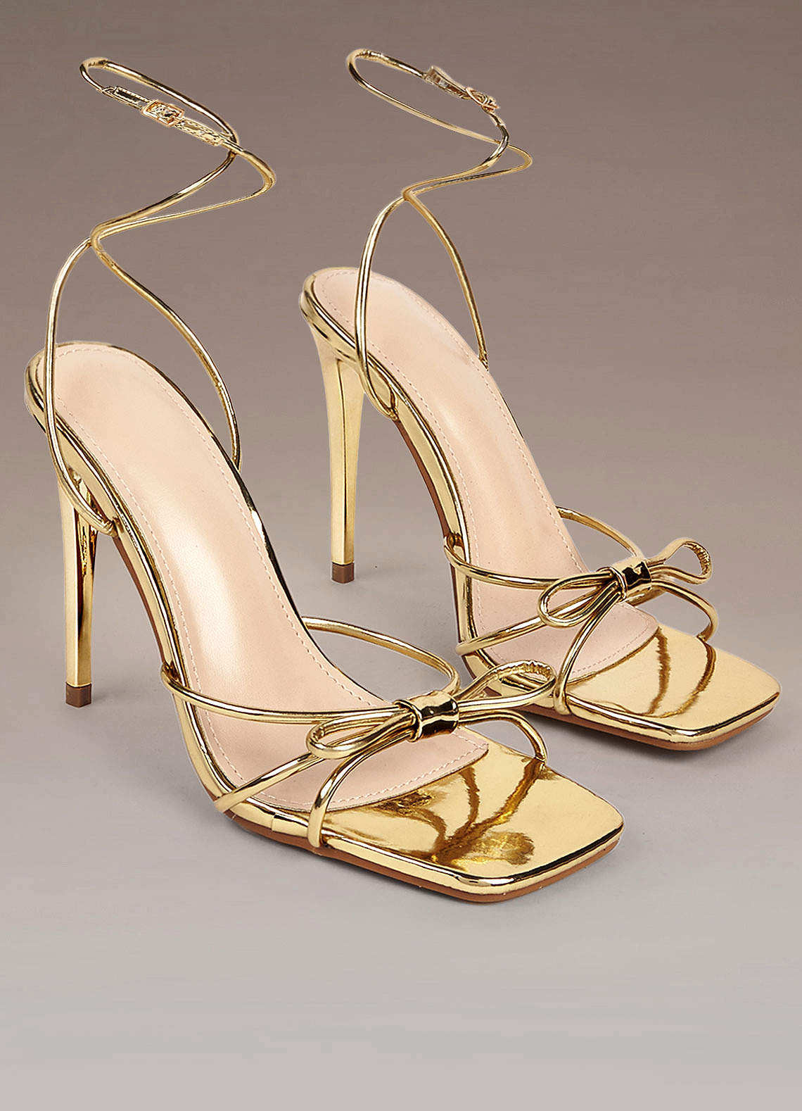 Gold Golden Bow Stiletto Heels | Azazie
