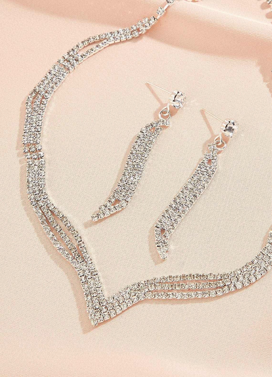 Full Diamond Zigzag Jewelry Set | Azazie