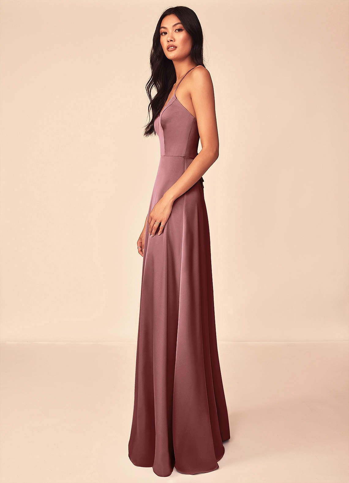Amethyst Azazie Mei Stretch Satin Dress Bridesmaid Dresses | Azazie
