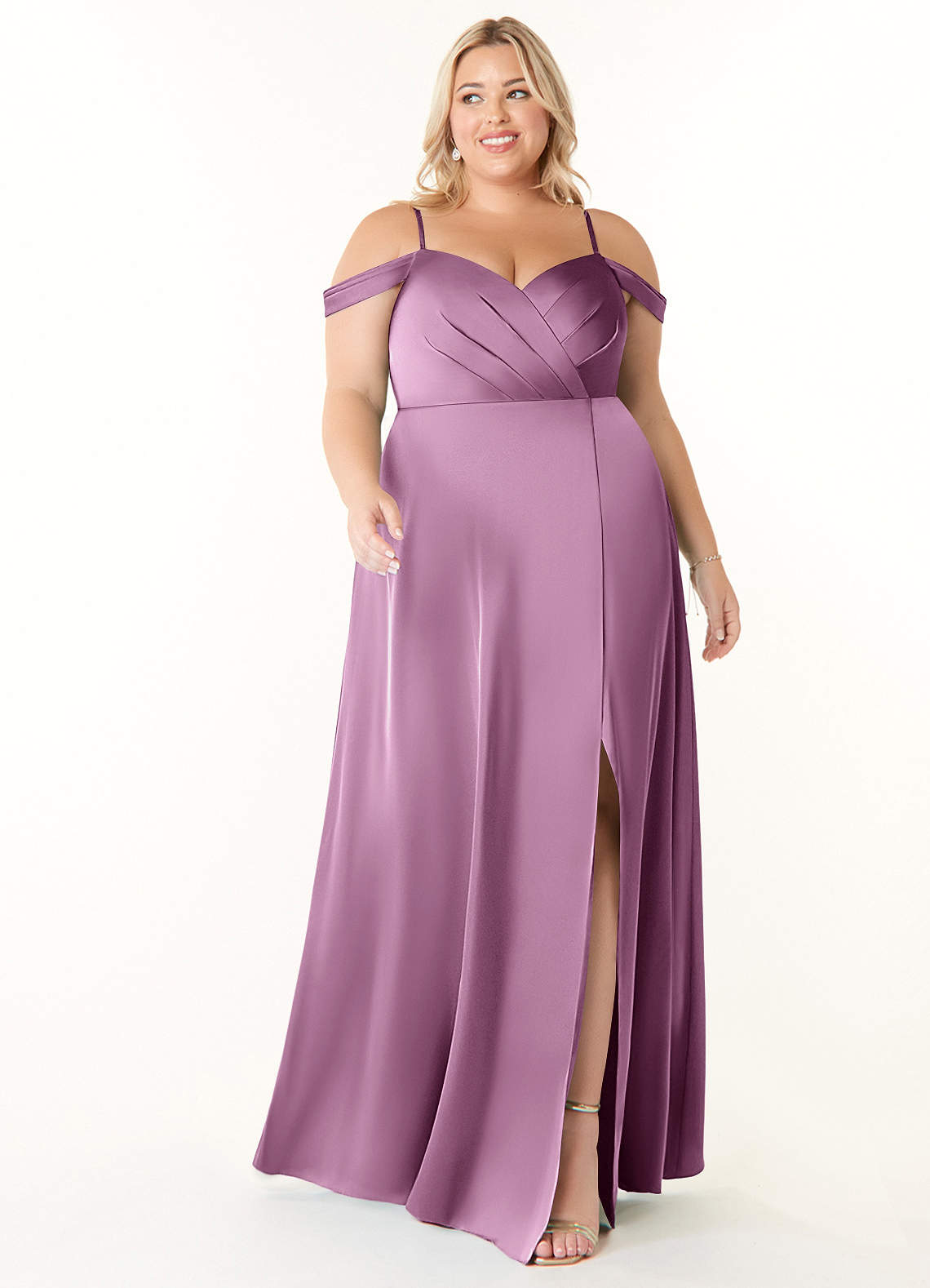 Azazie Ocean Stretch Satin Dress Wisteria Bridesmaid Dresses | Azazie