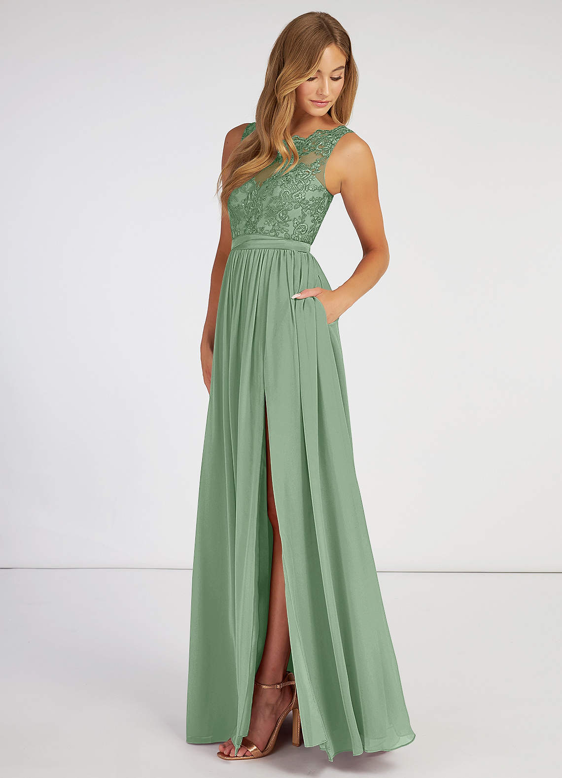 Azazie Elly Matcha Bridesmaid Dresses | Azazie UK