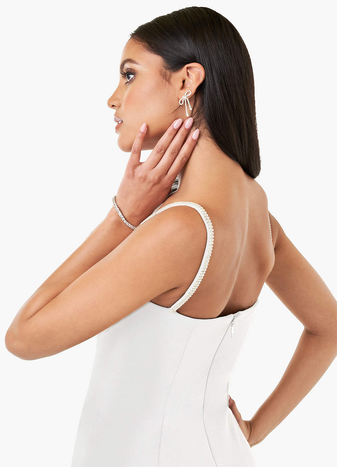 Asha White Rhinestone Maxi Dress Atelier Dresses | Azazie