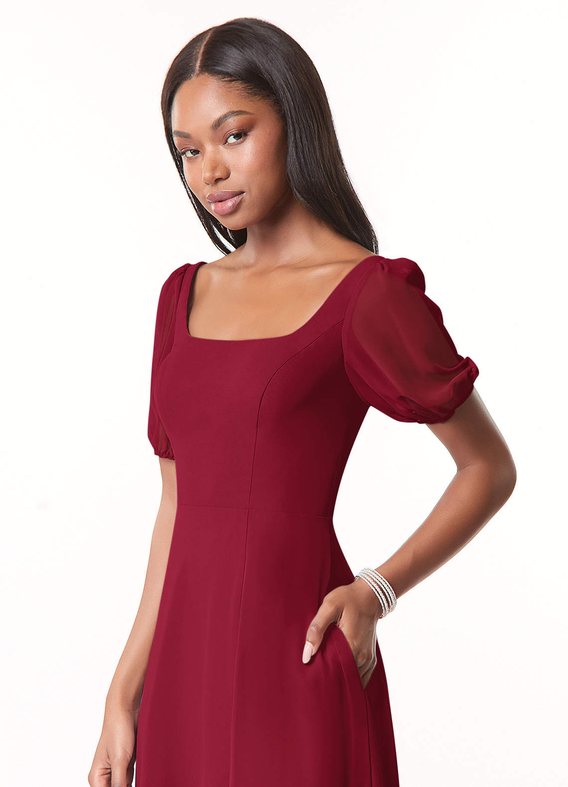 Burgundy Azazie Alani Bridesmaid Dresses | Azazie