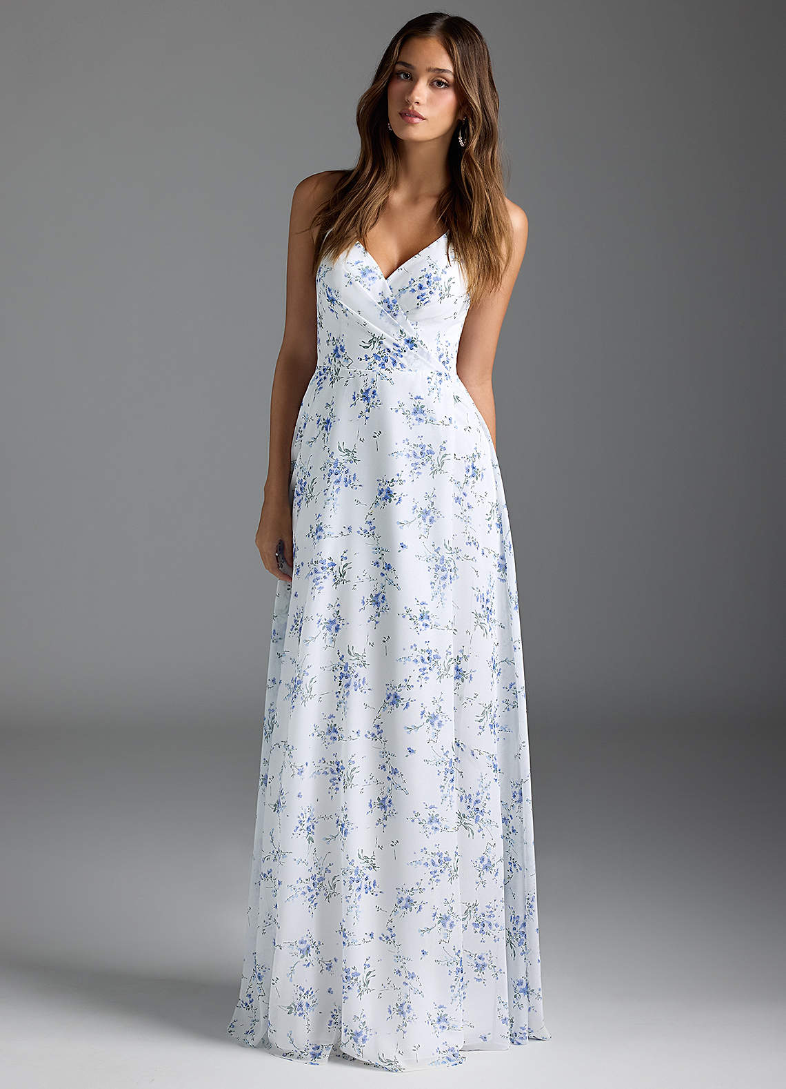 Azazie Davis Blue Cottage Floral Bridesmaid Dresses | Azazie