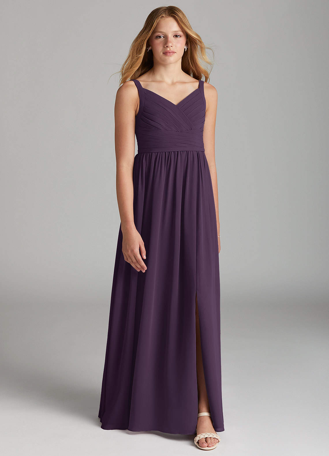 Azazie Chanel Junior Bridesmaid Dress in Plum | Azazie