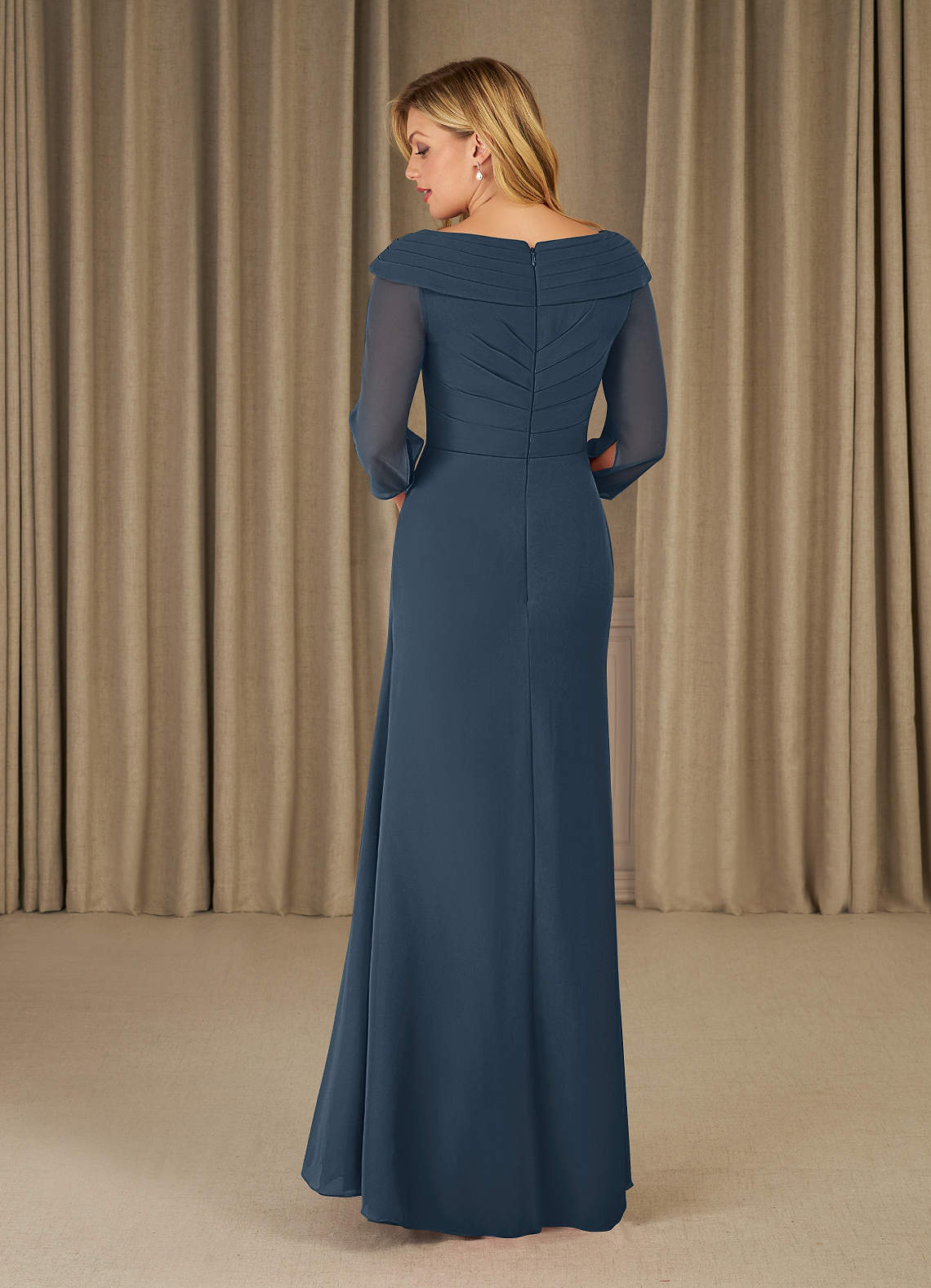 Azazie Jaycee Neptune A-Line Chiffon Dress | Azazie