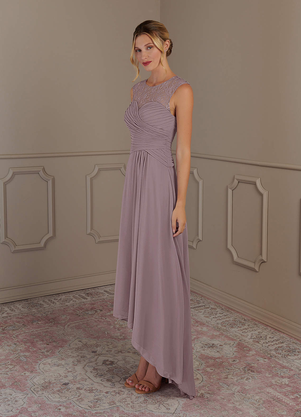 Azazie Zen Dusk A-Line Scoop Lace Chiffon Dress Mother of the Bride ...