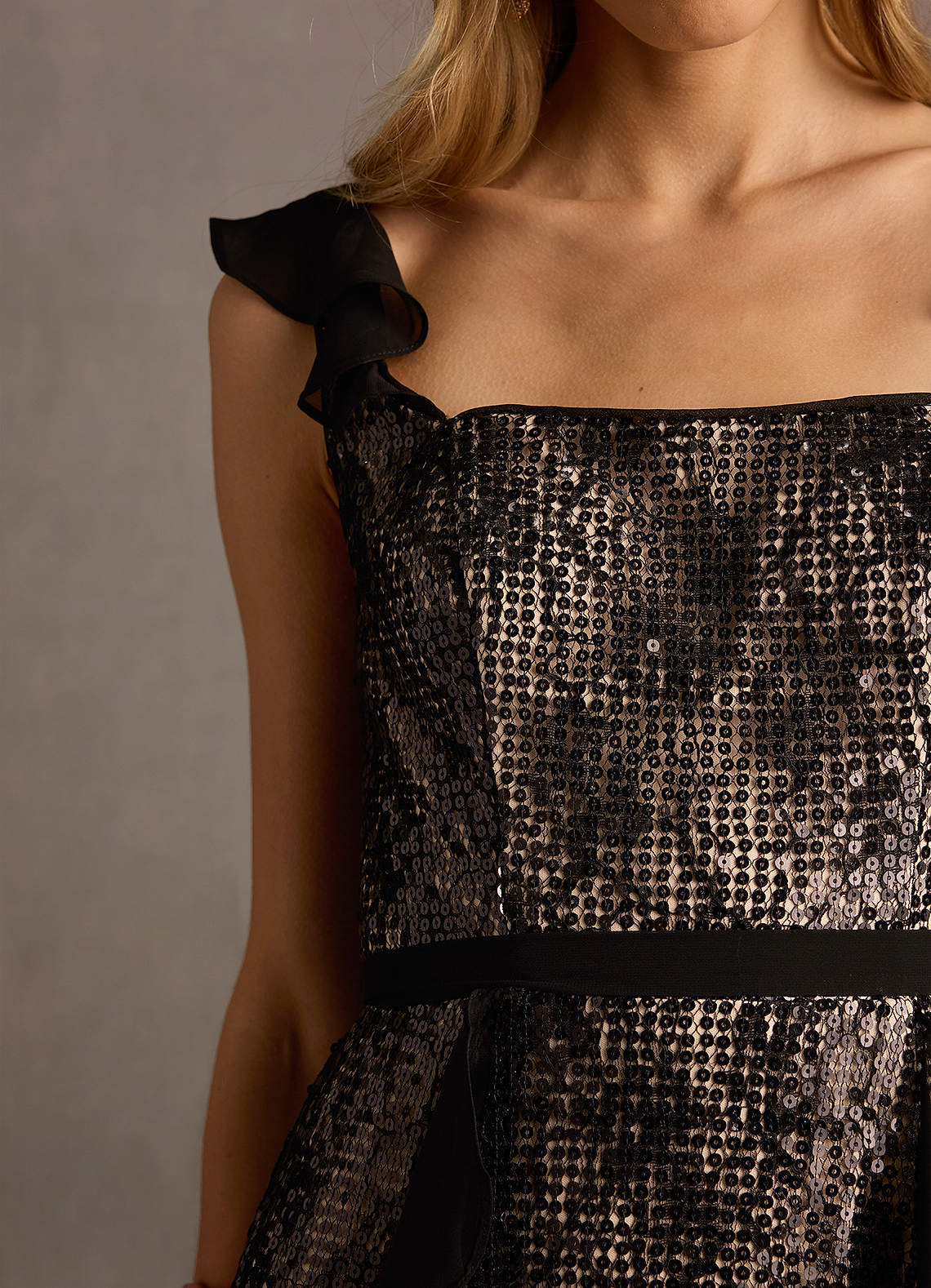 Tempest Black Ruffle Maxi Dress | Azazie