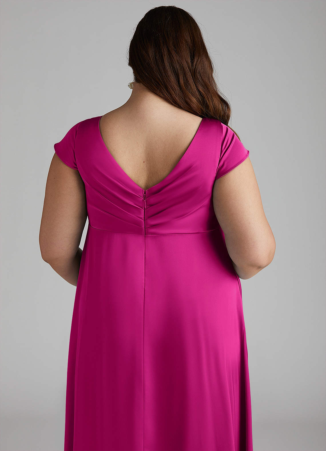 Azazie Allessia Stretch Satin Dress Fuchsia Maternity Bridesmaid ...