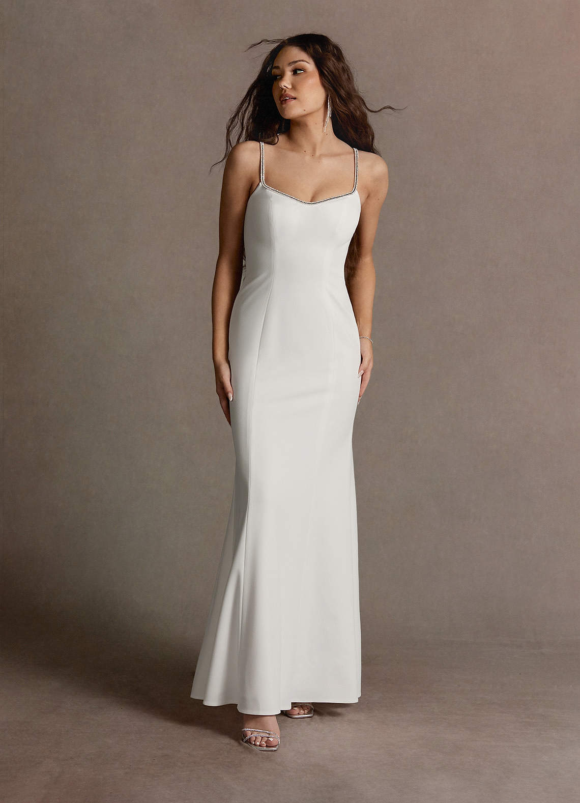 Lucy White Rhinestone Maxi Dress Atelier Dresses | Azazie