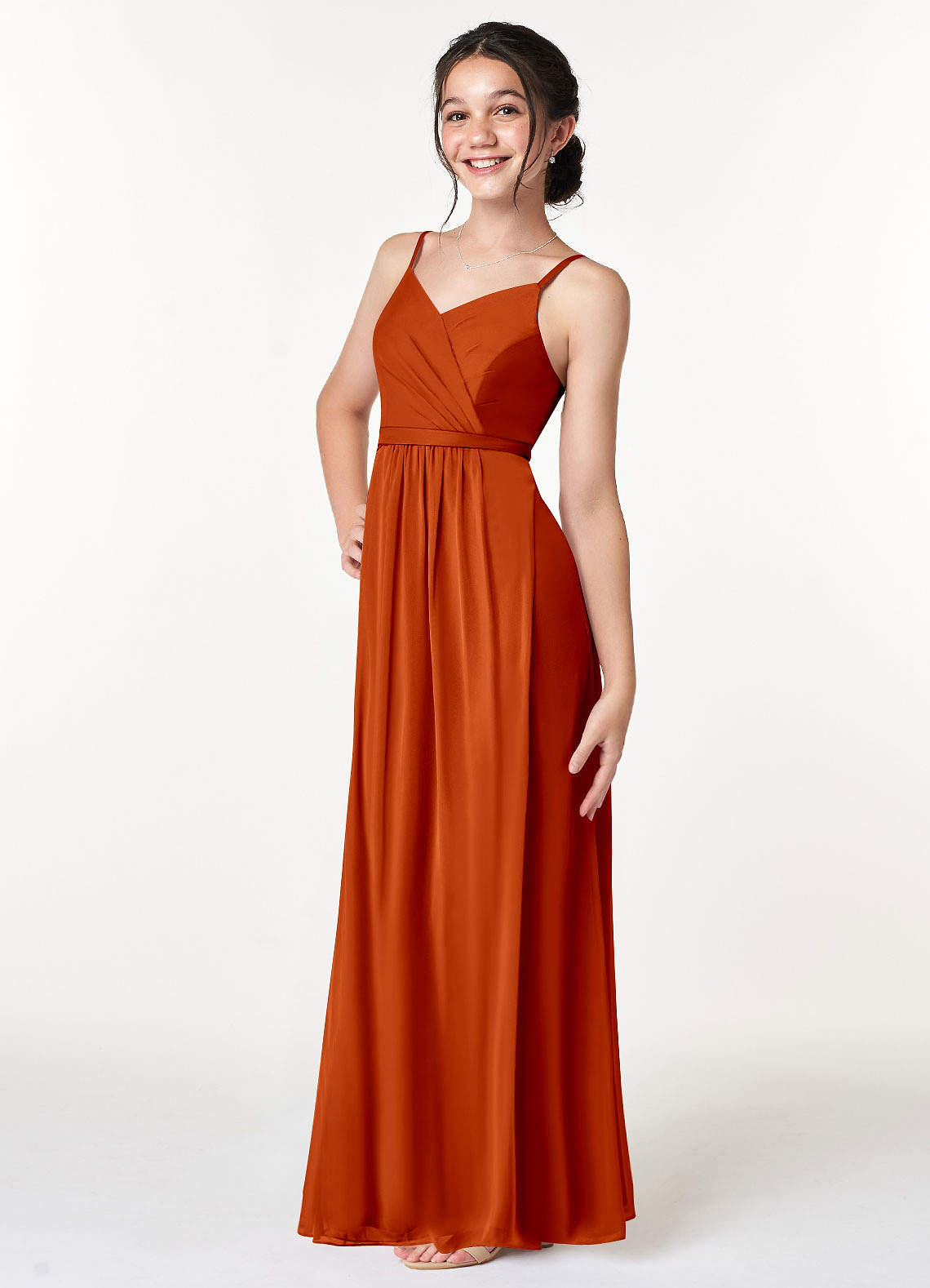 Azazie Luxy Junior Bridesmaid Dress in Paprika | Azazie