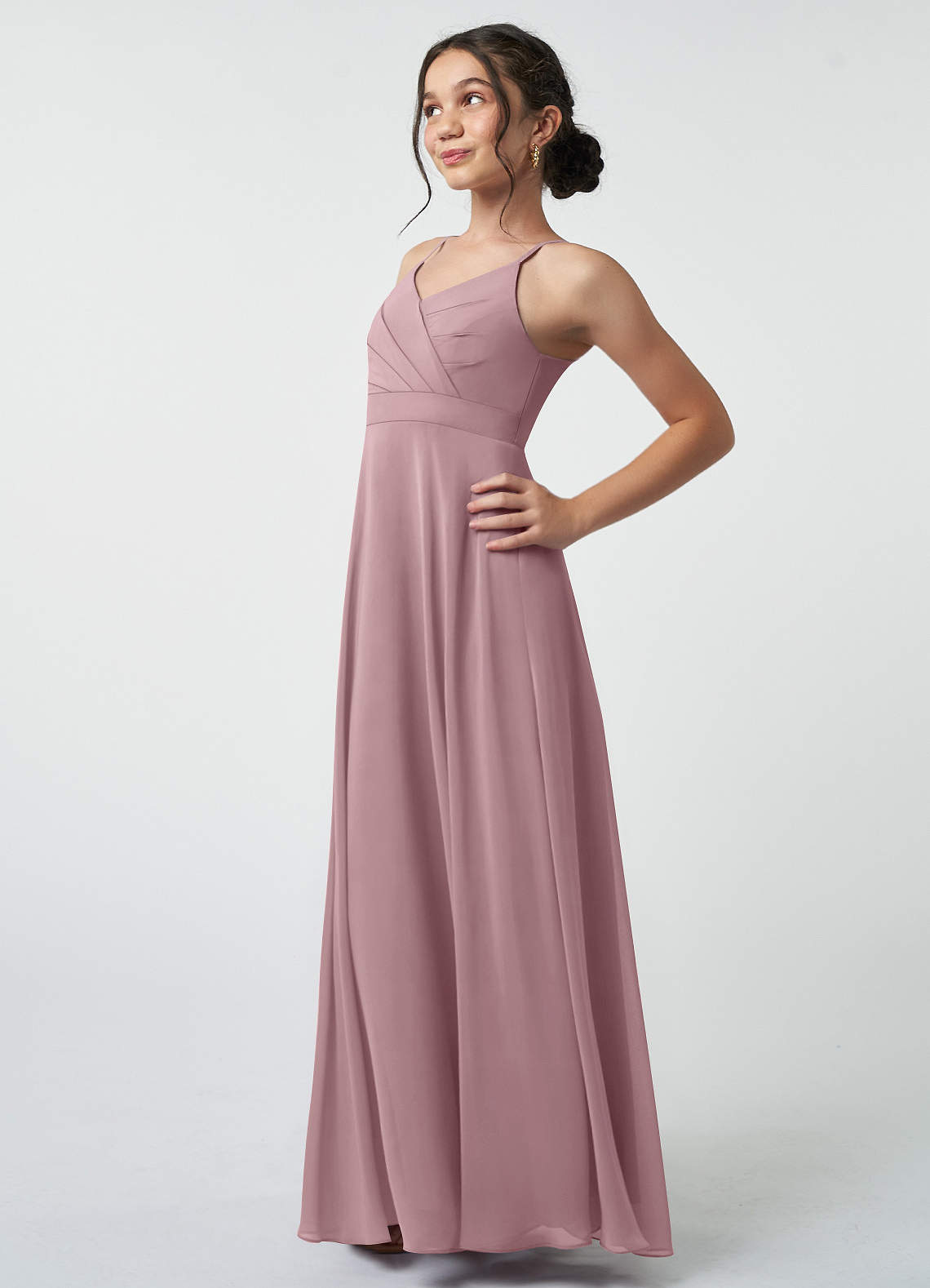 Dusty Rose Azazie Avelina Junior Junior Bridesmaid Dresses | Azazie