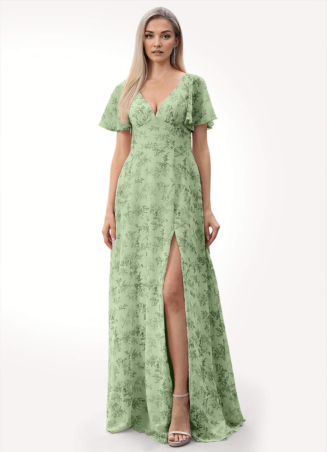Green Fern Floral Azazie Kimber Bridesmaid Dresses | Azazie