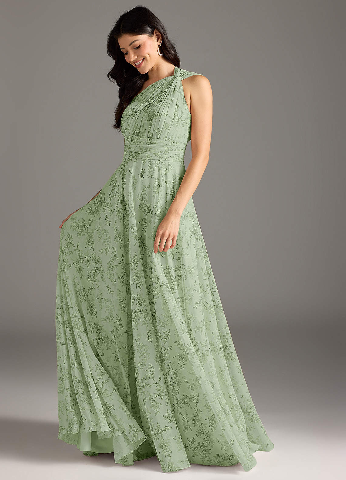 Azazie Charlize Green Fern Floral Bridesmaid Dresses | Azazie