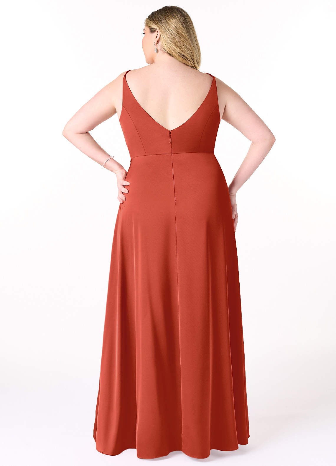 Azazie Dalilah Stretch Satin Dress Rust Bridesmaid Dresses | Azazie