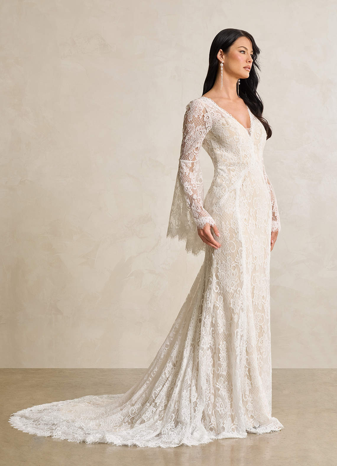 Diamond White/Champagne Azazie Hayes Diamond White Champagne Mermaid V ...