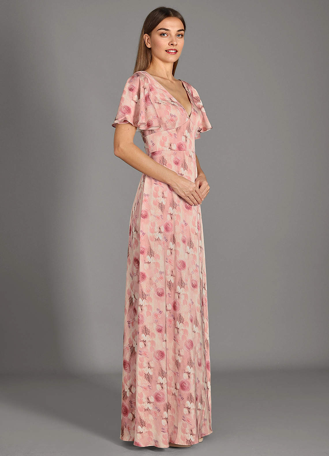 Azazie Lani Stretch Satin Dress Demure Roses Bridesmaid Dresses | Azazie