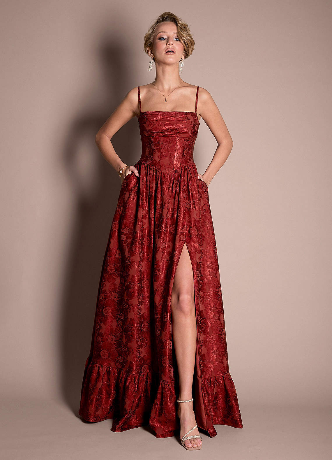 Greta Deep Ruby Maxi Dress | Azazie