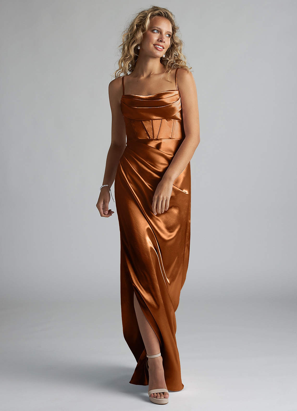 Copper Azazie Mai Bridesmaid Dresses | Azazie