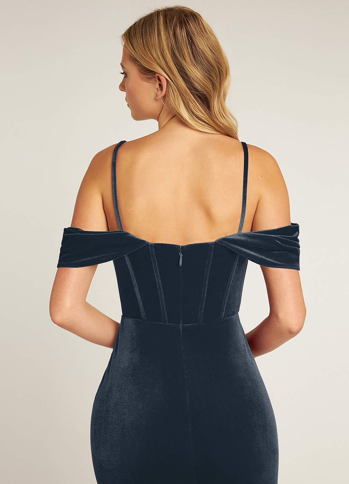 French Blue Azazie Jas Velvet Dress Bridesmaid Dresses | Azazie